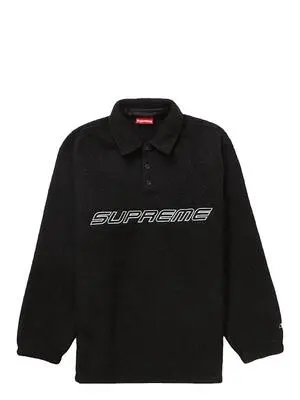 Supreme Polartec Long Sleeve Polo Shirt - Black