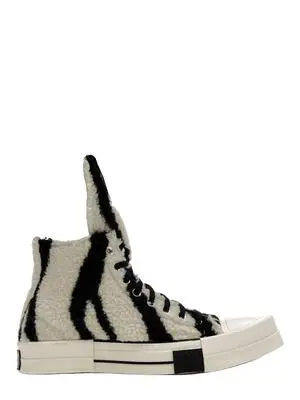 CONVERSE Turbodrk Chuck Taylor All Star 70 Hi Drkshdw Sherpa Zebra Print - Lily White/black/egret
