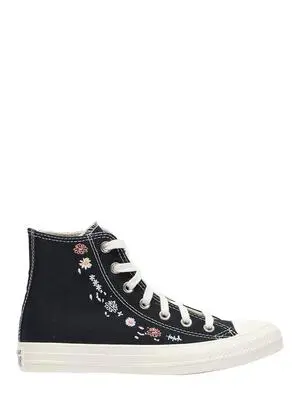 CONVERSE Chuck Taylor All Star Hi Embroidered Floral Sneakers - Black/egret