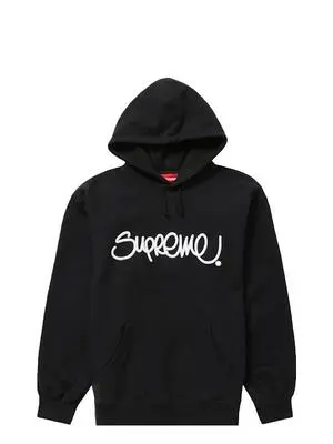 Supreme Raised Handstyle Hooded Sweatshirt - Black