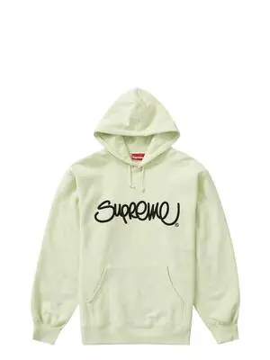 Supreme Raised Handstyle Hooded Sweatshirt Pale Green