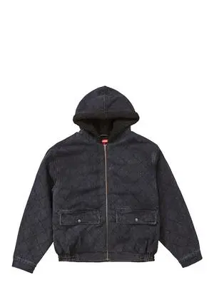 Supreme Quilted Denim Pilot Jacket - Washed Black