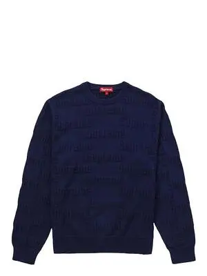 Supreme Raised Logo Sweater - Navy Blue
