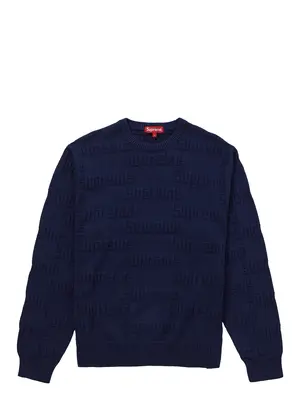 Supreme Raised Logo Sweater Navy