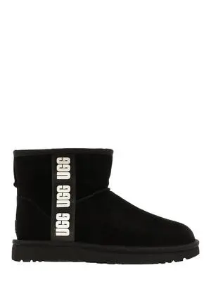 UGG Classic Mini Side Logo Boots - Black/white