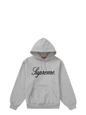 Supreme Raised Script Hooded Sweatshirt - Heather Grey
