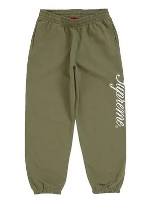 Supreme Raised Script Sweatpants - Light Olive
