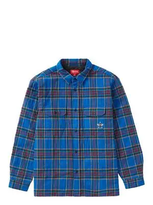 Supreme Quilted Plaid Flannel Shirt - Dusty Royal