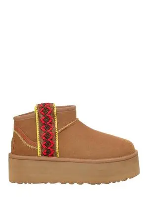 UGG Classic Ultra Mini Braid Boots - Chestnut