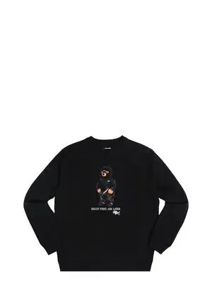 FTP Hooded Bear Crewneck Sweatshirt - Black