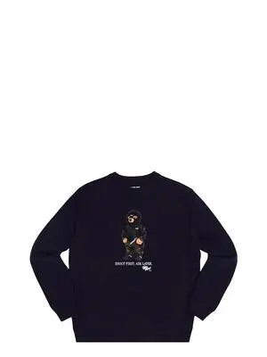FTP Hooded Bear Crewneck Sweatshirt - Navy Blue