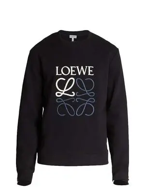 Loewe Anagram Cotton Sweatshirt - Black
