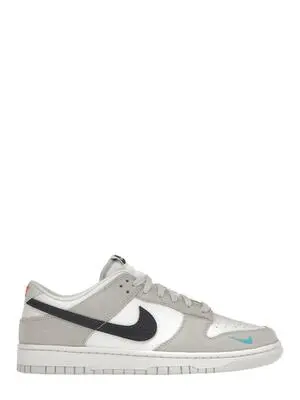 Nike Dunk Low Sneakers With Mini Swoosh White/grey/navy Blue