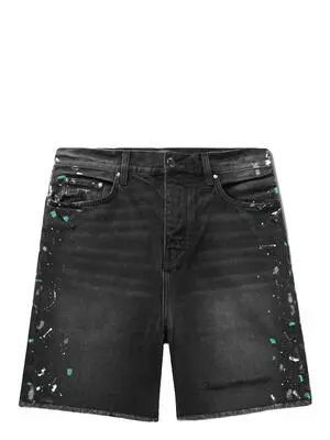Amiri Paint Splatter Denim Shorts - Black