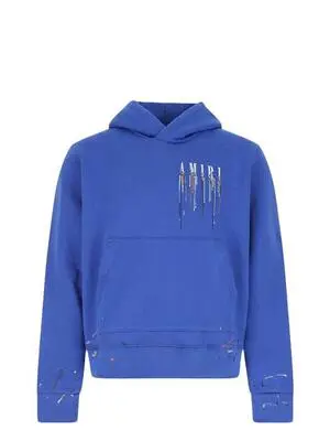 Amiri Embroidered Paint Drip Core Logo Hoodie - Blue