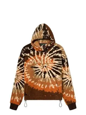 Amiri Tie-dye Polar Fleece Hoodie - Orange/black