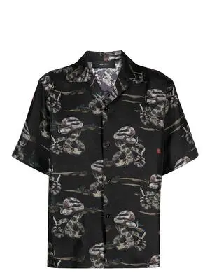 Amiri Snake Silk Shirt - Black