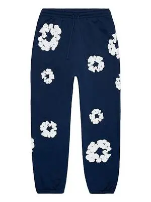 DENIM TEARS Cotton Wreath Sweatpants Navy Blue