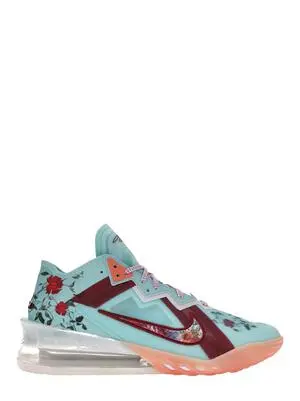 Nike Lebron 18 Low Mimi Plange Daughters Floral Sneakers - Psychic Blue/crimson/gum