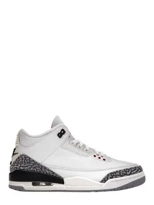 JORDAN 3 Retro White Cement Reimagined Sneakers - Summit White/fire Red/black