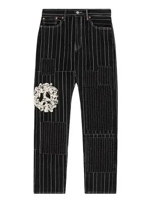 DENIM TEARS Peace Patchwork 501 Pant - Black
