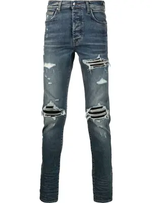 Amiri Stonewashed Slim Cut Jeans - Deep Classic Blue