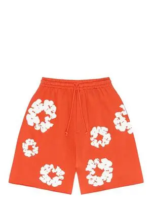 DENIM TEARS Cotton Wreath Shorts Orange