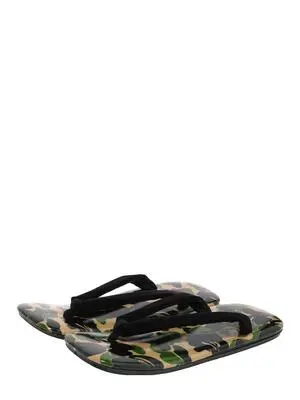 A BATHING APE Abc Camo Japanese Sandals - Green/dark Green/black