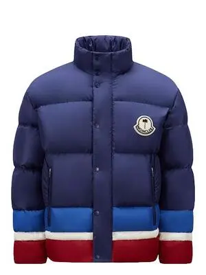 Moncler X Palm Angels Denneny Short Down Jacket - Blue/burgundy/white