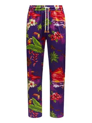 Moncler X Palm Angels Hawaiian Print Trousers - Purple Multi Print
