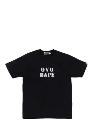 A BATHING APE X Ovo Stencil Logo Tee Shirt - Black