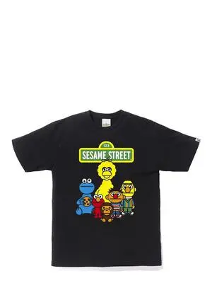 A BATHING APE X Sesame Street Characters Tee Shirt #1 - Black