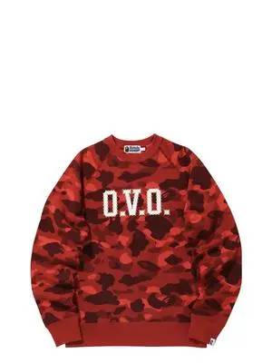 A BATHING APE X Ovo Camo Crewneck Sweatshirt - Red