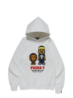 A BATHING APE X Pusha T Baby Milo Pullover Hoodie - White