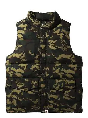 A BATHING APE X Ovo Camo Down Vest - Green