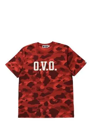 A BATHING APE X Ovo Camo Tee Shirt - Red