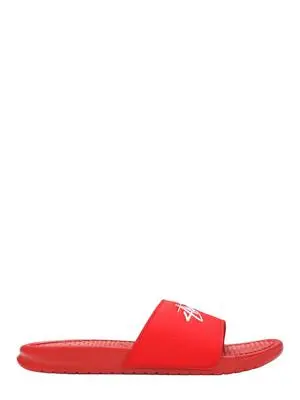 Nike Benassi Stussy Slides - Habanero Red/white