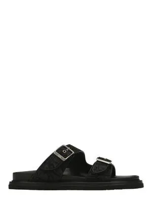 Dior Aqua Oblique Canvas Sandals - Black