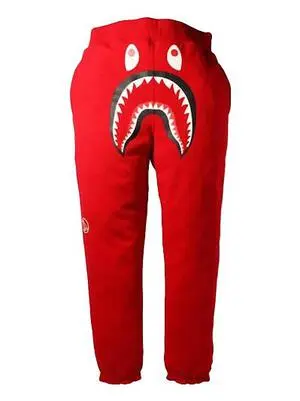 A BATHING APE X Ovo Woodland Camo Shark Reversible Sweatpants - Red