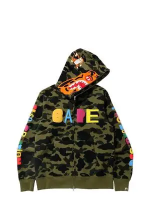 A BATHING APE BAPE X READYMADE Tiger Shark Wide Full Zip Hood Green