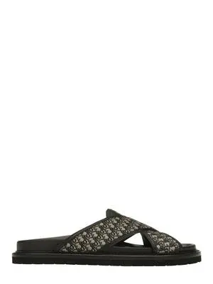 Dior Aqua Oblique Jacquardin Sandals - Black/navy Blue