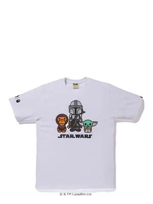 A BATHING APE X Star Wars The Child Mandalorian Baby Milo Tee Shirt - White