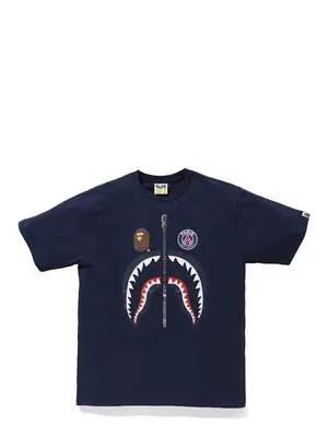 A BATHING APE X Psg Shark Tee Shirt - Navy Blue