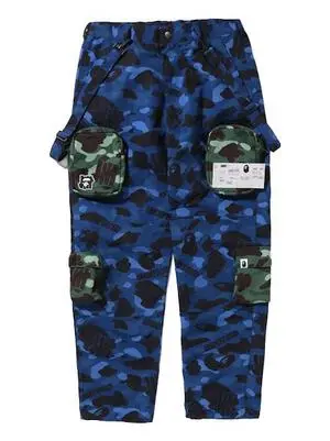 A BATHING APE X Undefeated Camo Pouch Pocket Pants - Navy Blue