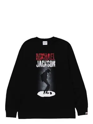 A BATHING APE X Michael Jackson Long Sleeve Tee Shirt - Black