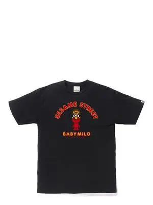 A BATHING APE X Sesame Street Milo & Elmo Tee Shirt - Black