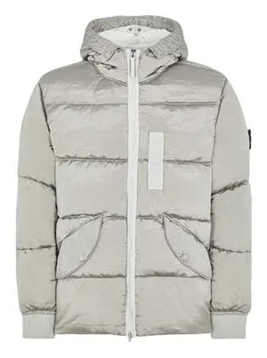 Stone Island Nylon Metal Econyl Regenerated Nylon Down Jacket - Pearl Gray