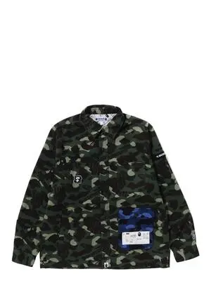 A BATHING APE X Undefeated Camo Flannel Jacket - Green Blue