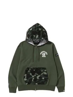 A BATHING APE X Undefeated Camo Relaxed Zip Hoodie - Green