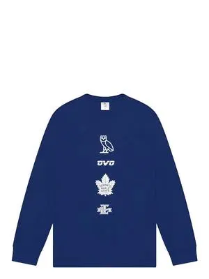 OVO X Toronto Maple Leafs Banner Longsleeve T-shirt - Blue